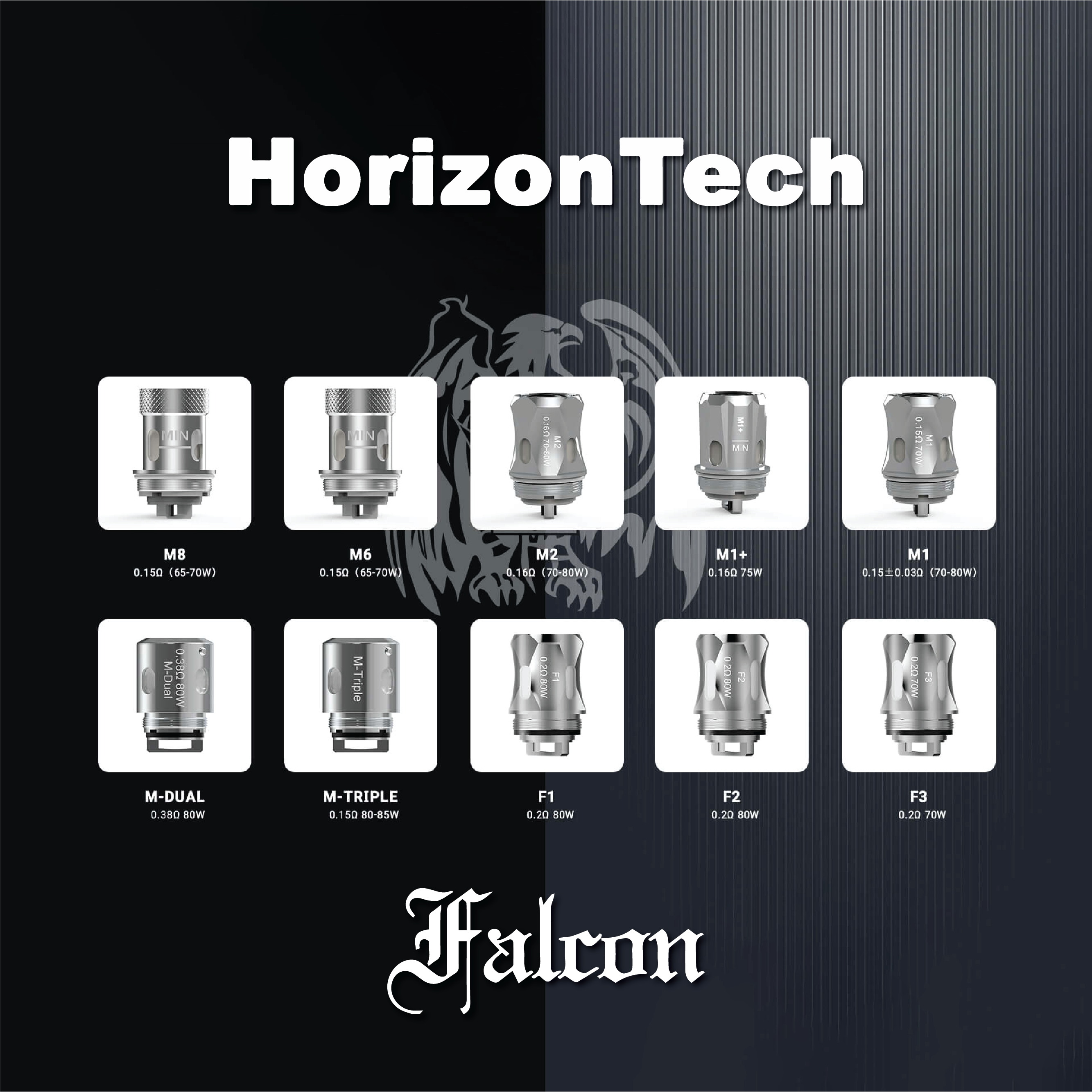 Horizon Tech Falcon Coils (3-Pack) | WC Vapor